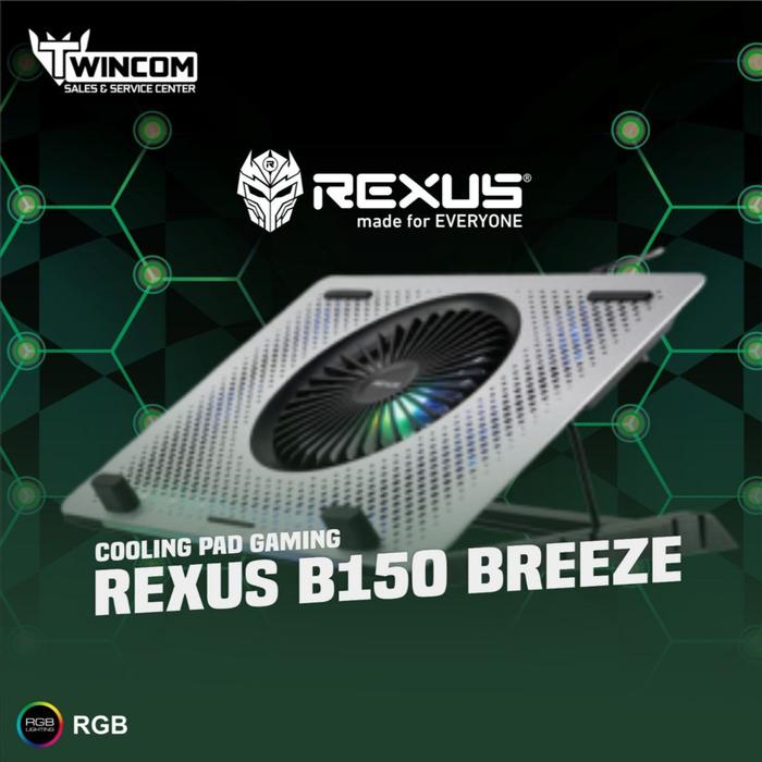 Jual Rexus Cooling Pad / Coolingpad Breeze B150 5 Fan With RGB - Silver ...