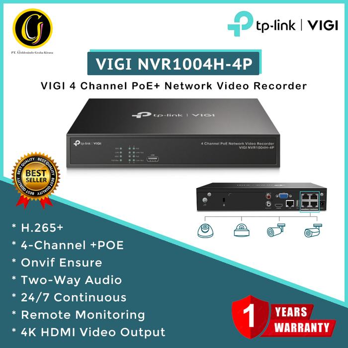 Jual TP-Link VIGI NVR1004H-4P NVR 4 Channel Build in POE - Jakarta Barat - goldenindo cctv ...