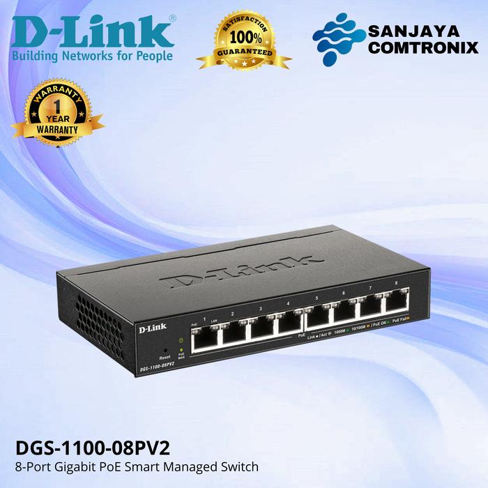 Jual DLink DGS-1100-08PV2 8-Port Gigabit PoE Smart Managed Switch D ...