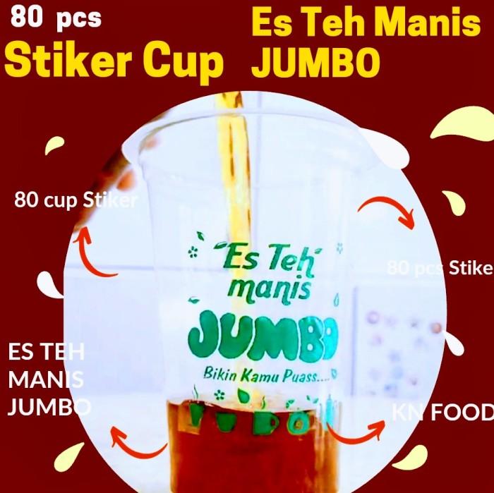 Jual Stiker label nama cup es teh jumbo 80 pcs stiker es teh jumbo ...