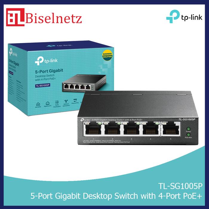 Jual TP-LINK TL-SG1005P 5 Port Gigabit Desktop Switch with 4 Port PoE - Kota Bandung - BISELNETZ ...