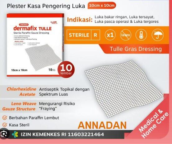 Jual Dermafix Tulle 10cm x 10cm Sterile Paraffin Gauze Dressing ...