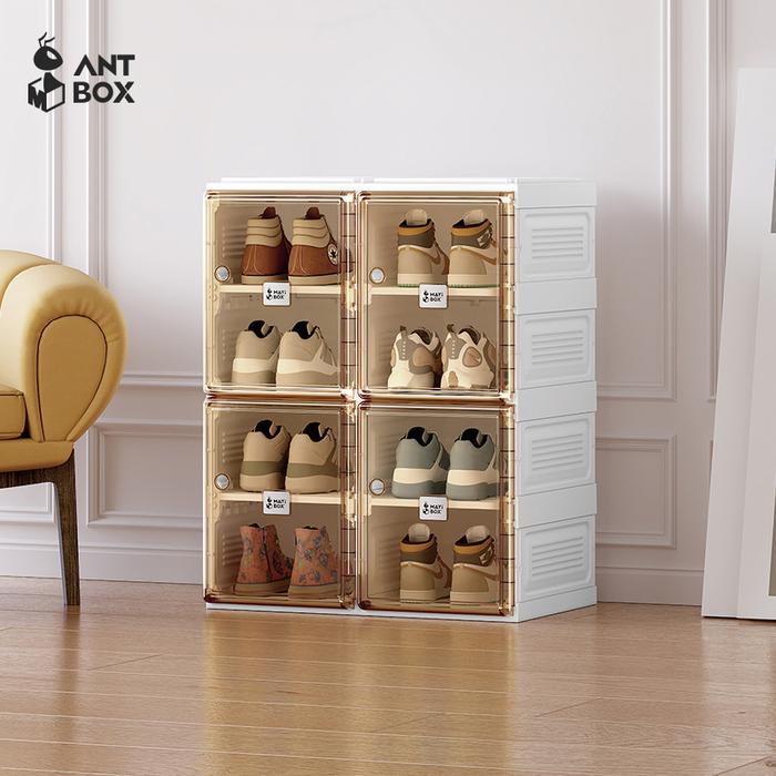 Promo ANTBOX Rak Lemari Sepatu 2 Baris 8 Slot Kotak Box Penyimpanan Sepatu Cicil 0% 3x - Kab ...