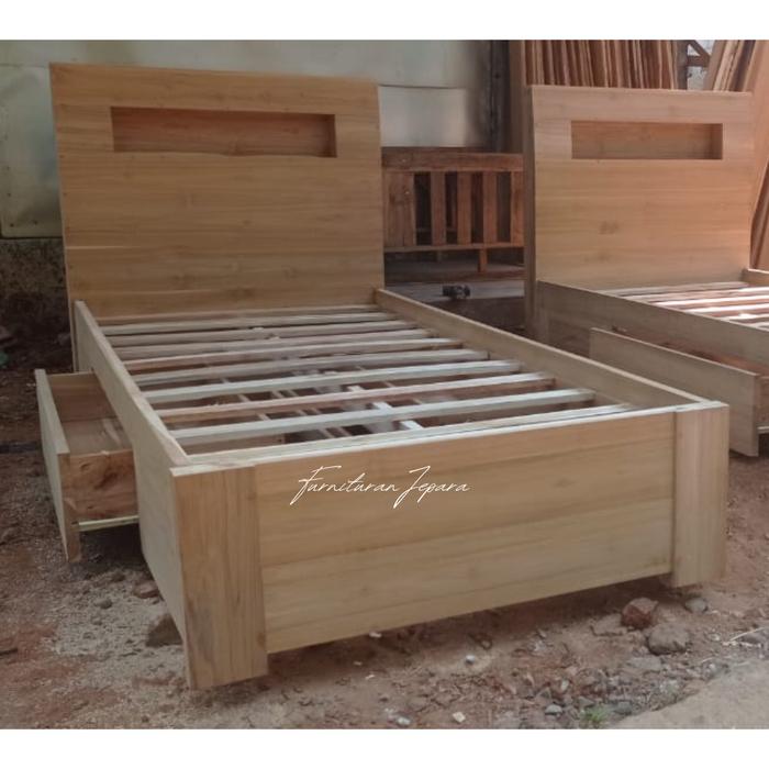 Jual Tempat Tidur Dipan Laci Minimalis Single Bed 90x200cm Mentahan ...