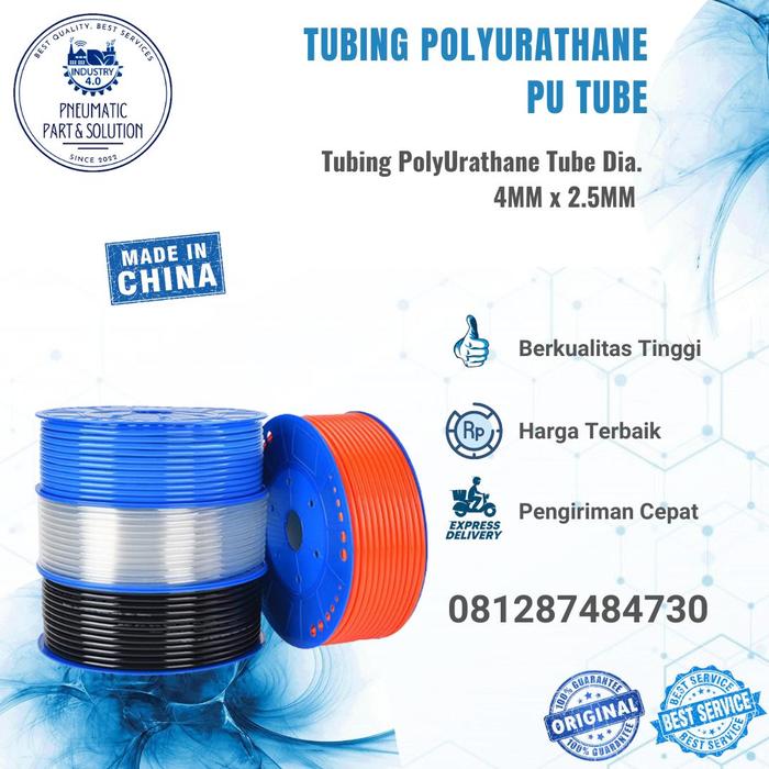 Jual Pu Tube Selang Angin 4MM x 2.5MM Tubing Pneumatic meteran - Jakarta Barat - Pneumatic Part ...