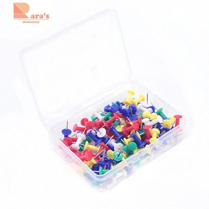 Jual Push Pin 5 Warna / Paku Kertas / Paku Pin 24mm (Isi 100pcs/box ...