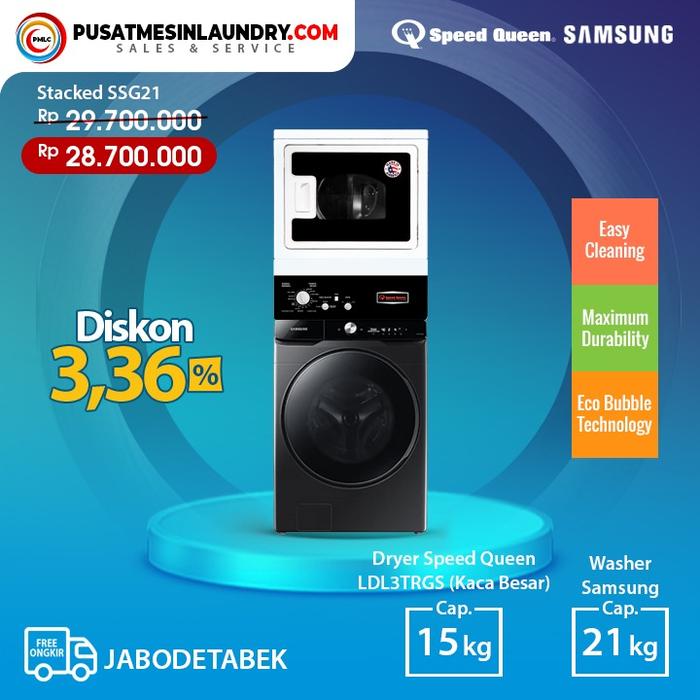 Promo Samsung Mix Stack 21kg dan Mesin Pengering Gas 15kg Pintu Kaca Jumbo - Kota Depok - Pusat ...