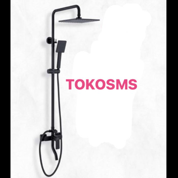 Promo shower column BLACK shower tiang kotak HITAM coloum komplit bath ...