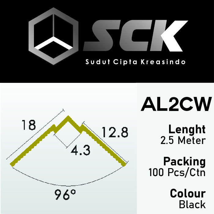 Jual Corner Bead/Inner Bead Sudutan Dalam Tembok UPVC PVC SCK AL 2 CW ...