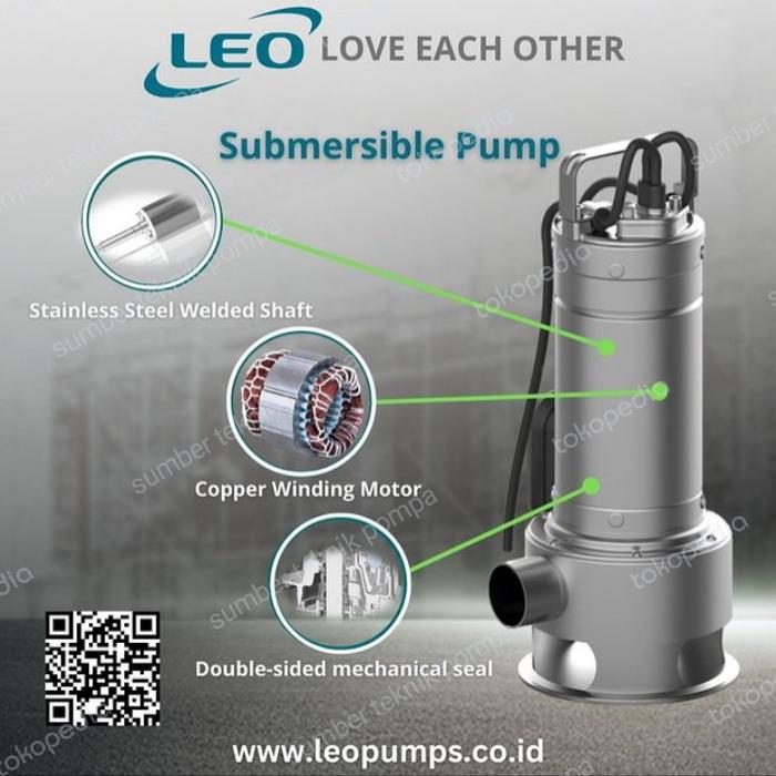 Jual Pompa Celup Air Kotor Cutter Stainlees LEO JSWm150A 1,5HP 2 Inch 220V - Jakarta Barat ...