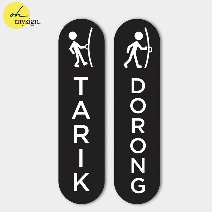 Jual Sign Door Dorong Tarik Akrilik Pintu Dinding Acrylic Tulisan ...