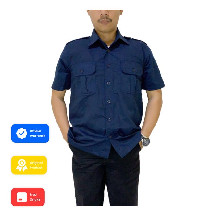 Jual Baju Kemeja PDL Lengan Pendek Navy PDH Safari Seragam Kerja Pria ...
