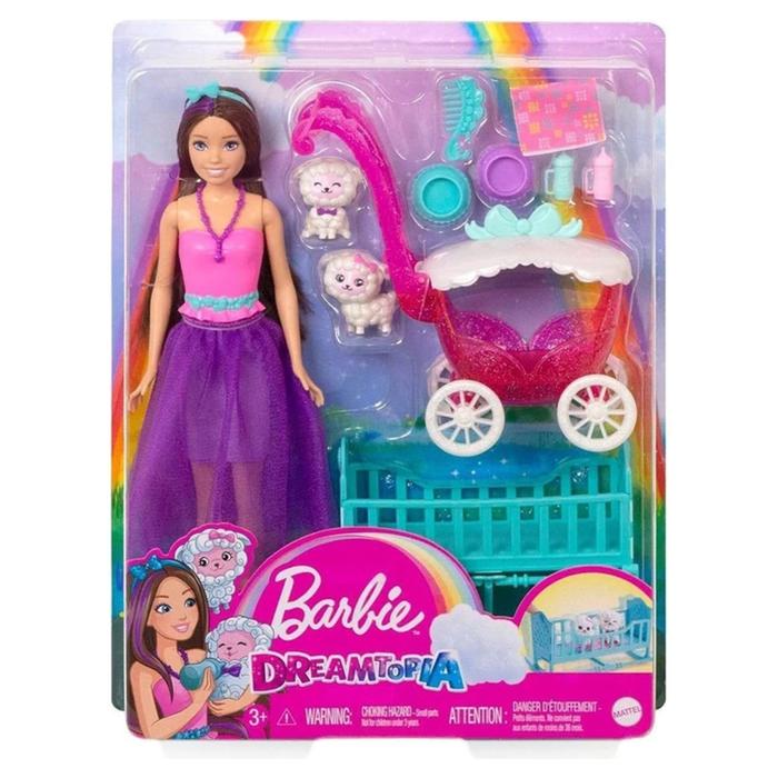 Promo Barbie Dreamtopia Skipper Doll Nurturing Plus 2 Pets Playset ...