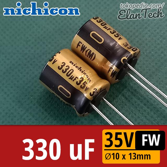 Jual Elco 330uF 35V Nichicon FW Gold 330 uF Kapasitor Capacitor ...