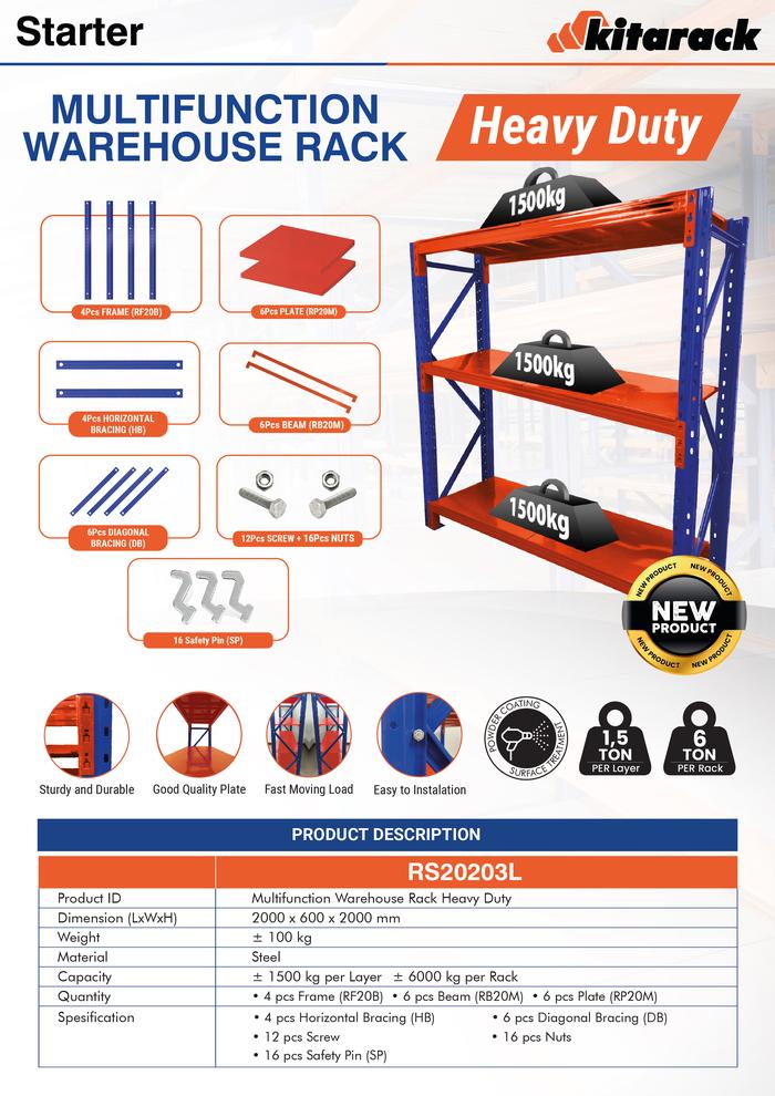 Promo KITARACK RS2020 3L - RS SERIES RHOMBOID 1,500KG/LAYER KITARACK ...