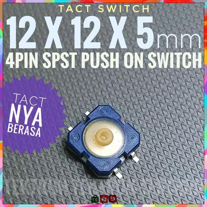 Jual TACT SWITCH 12x12x5mm 4pin Tactile Sw 12x12x5 12mm 5mm Push On ...