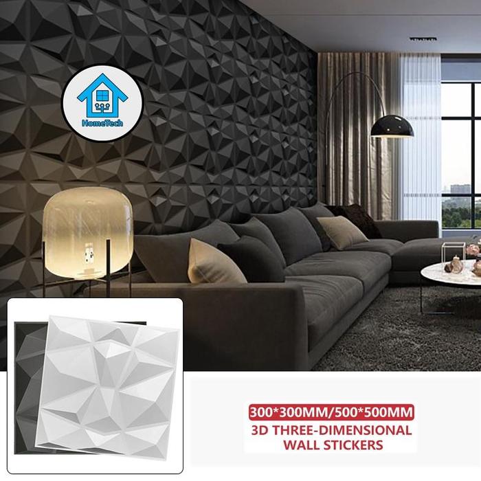 Jual HT Wallpaper Foam 3D Batik Panel Hitam Diamond Triangle Wall Paper ...