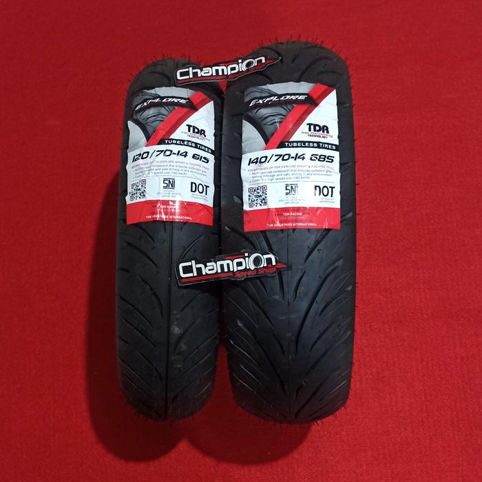 Jual Ban TDR Explore Depan Belakang 120/70-14 & 140/70-14 Aerox 155 Old ...