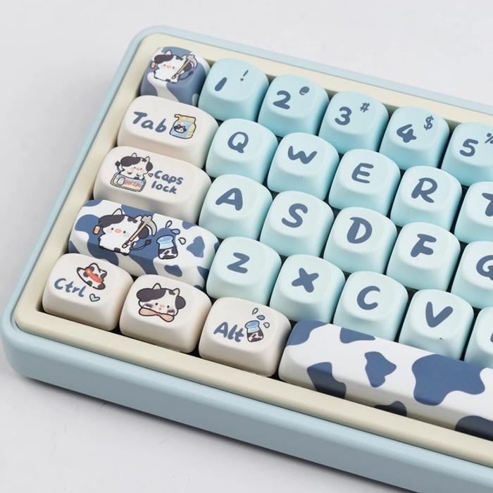 Jual MOA Cow Milk Moo Blue White Cute Keycaps PBT not cinnamoroll cat ...