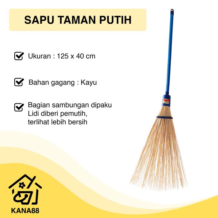 Jual Sapu Taman Putih Semar Biru Sapu Lidi Panjang Halaman Gagang Kayu ...