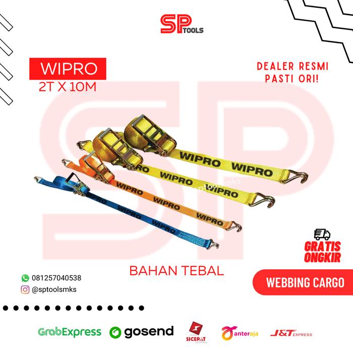 Jual WEBING WEBBING CARGO RACHET PENGIKAT BARANG 2 TON X 10 METER WIPRO ...