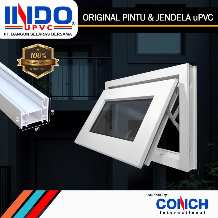 Jual Bouvenlight / Ventilasi 600x400mm uPVC Merk Conch - BJ 60x40 CM ...