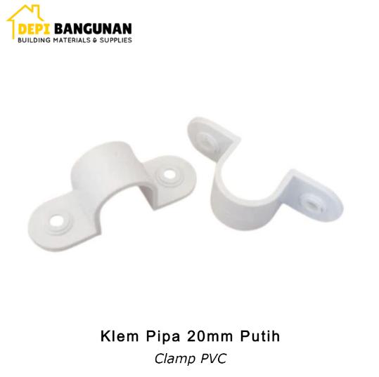 Jual Klem Pipa 20mm putih / Klem pipa conduit pvc listrik 20 mm - Kota ...