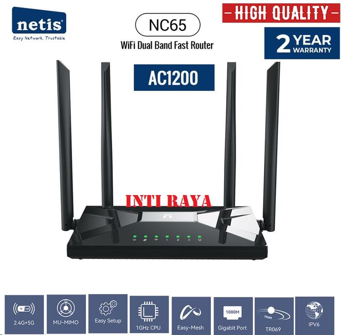Promo NETIS NC65 AC1200 Wireless Dual Band Gigabit Router - Jakarta ...