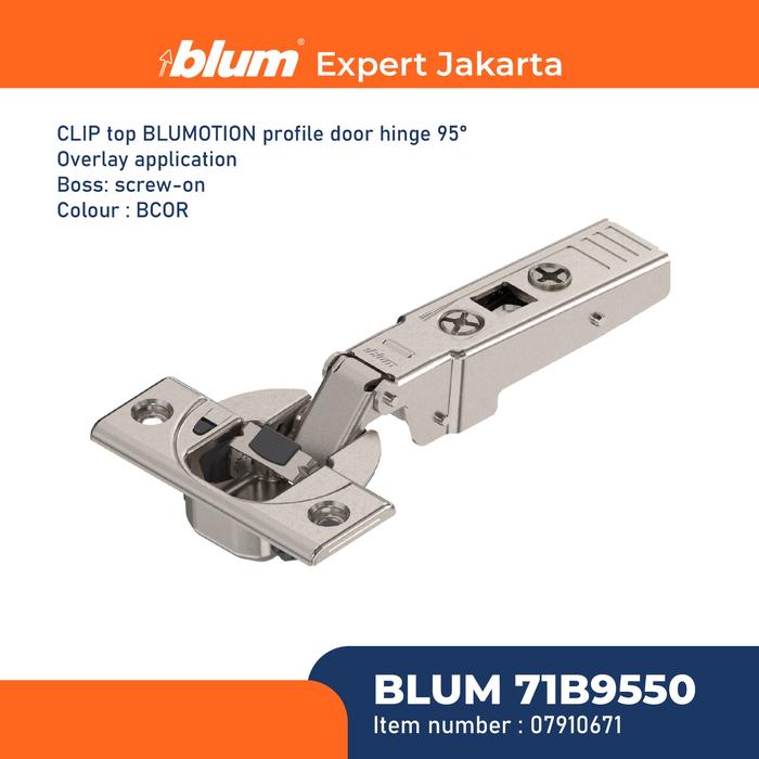 Jual BLUM ENGSEL SENDOK 71B9550 CLIP TOP BLUMOTION HINGE 95° OVERLAY ...