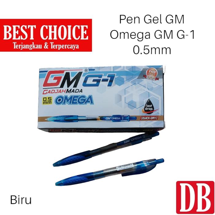 Jual Gel Pen / Ballpoint / Pulpen GM G-1 Omega 0.5mm Biru (1 pcs ...