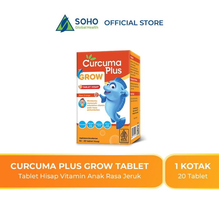 Promo Curcuma Plus Grow Tablet Hisap Multivitamin Rasa Jeruk @20 Tablet ...