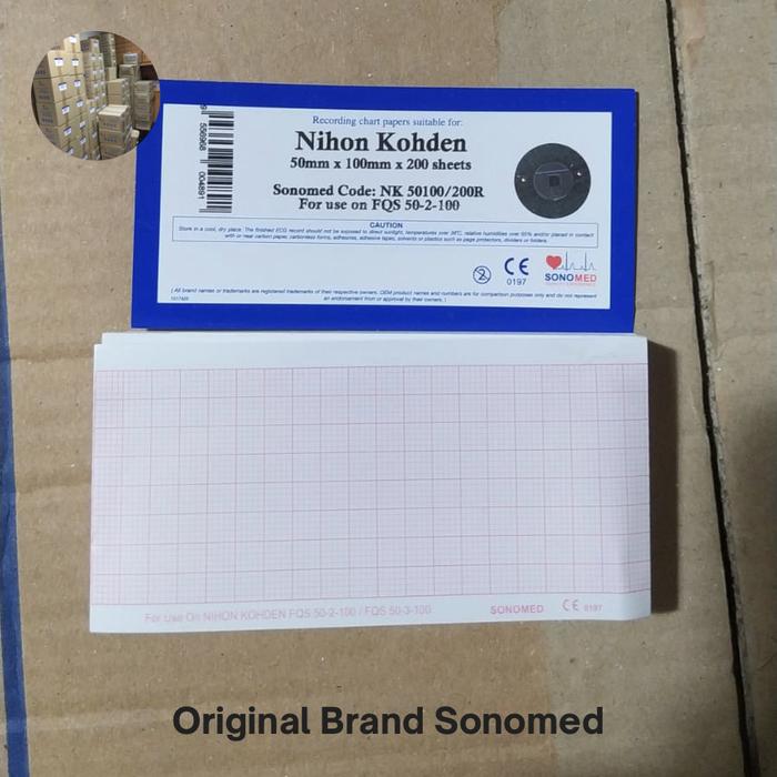Jual kertas ecg/ekg/defib nihon kohden 50mm x 100mm x 300lembar ...