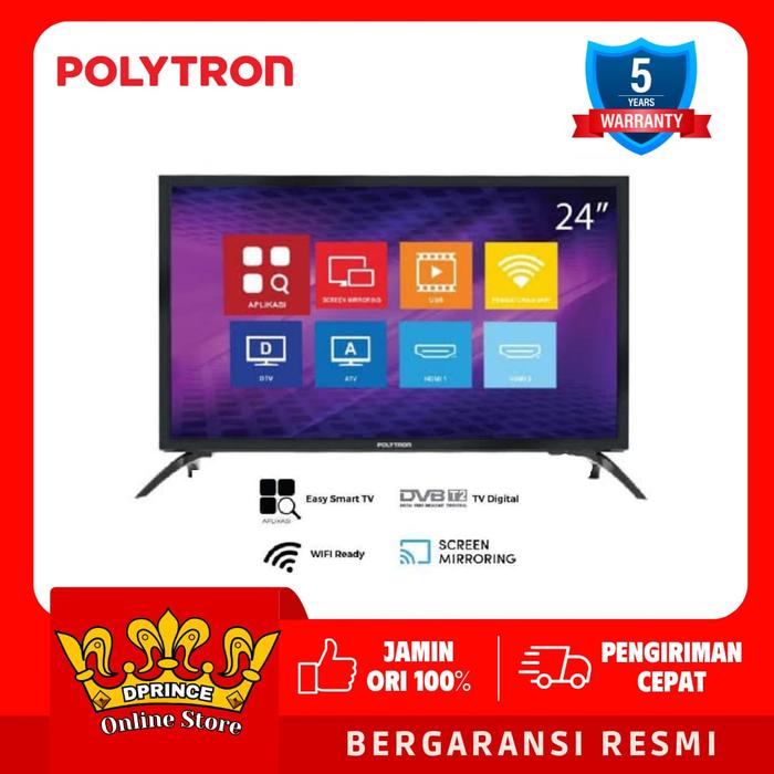 Promo POLYTRON LED Smart TV 24 Inch PLD 24CV1869 Youtube Mola Netflix ...