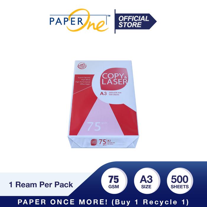 Promo Copy & Laser Kertas A3 75gr Copier 1 Rim (500 lembar) Kertas HVS ...