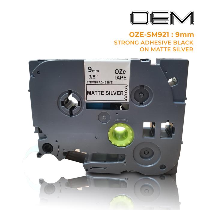 Jual OEM Label Tape STRONG ADHESIVE BLACK ON MATTE SILVER For Use On ...