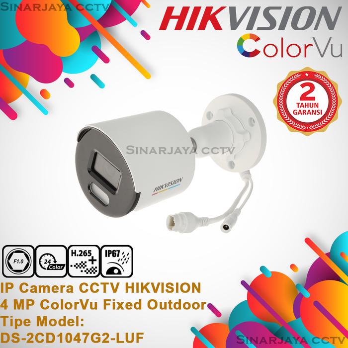 Jual IP Camera CCTV Hikvision 4MP Outdoor ColorVu DS-2CD1047G2-LUF ...