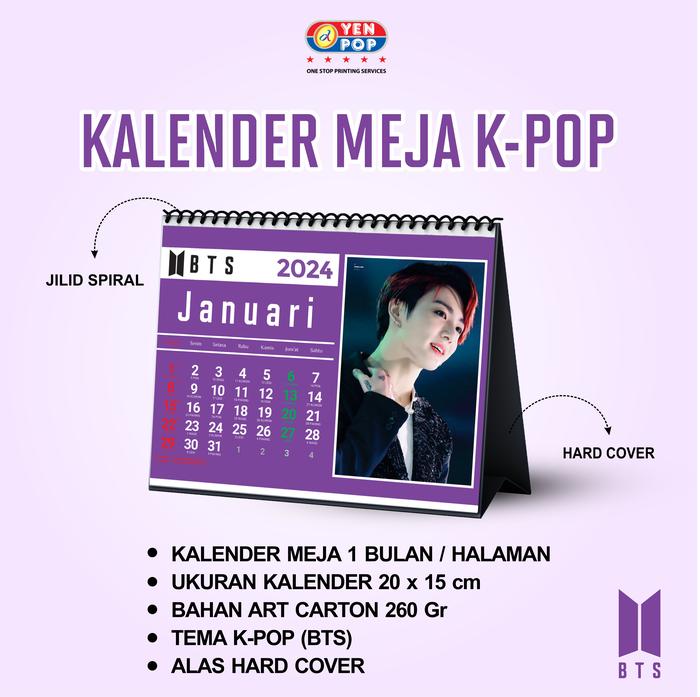 Jual Kalender Meja K-POP (BTS) uk. A5 Horizontal - Kota Pekalongan ...