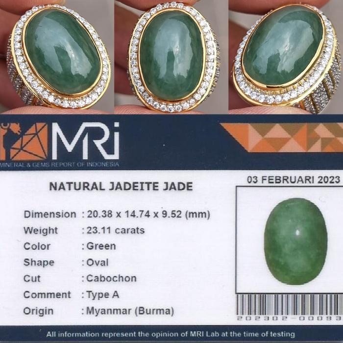 Jual Natural HQ Batu Green Jadeite Jade Giok Type-A Burma Myanmar 23.11 ...