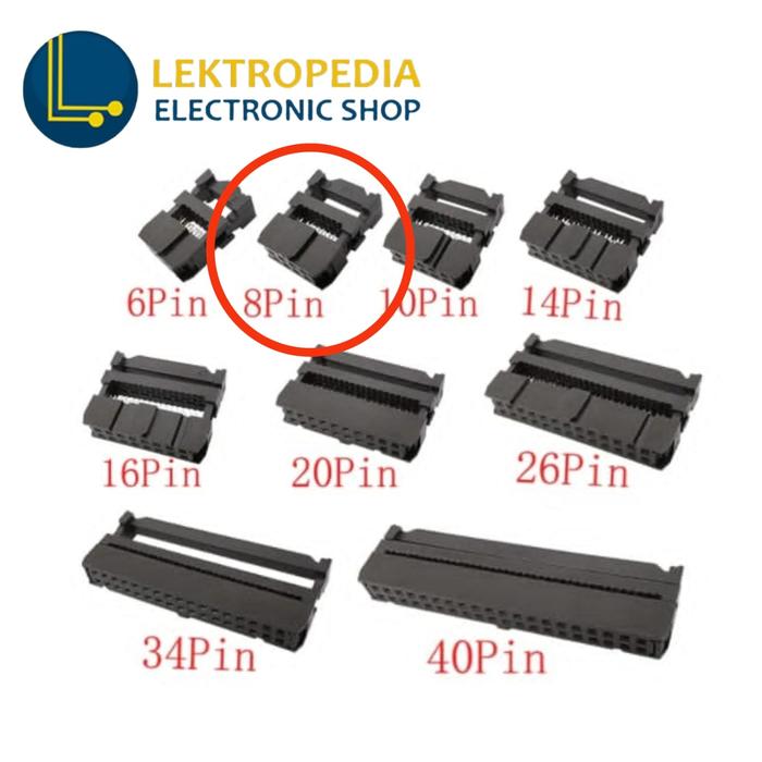 Jual Socket IDC 8pin Female Header 2x4 8 pin Soket 2.54mm connector 8P ...