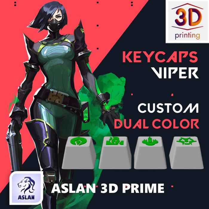 Jual VIPER VALORANT AGENT 4 SKILLS ABILITIES KEYCAPS KEYCAP SET 3D ...