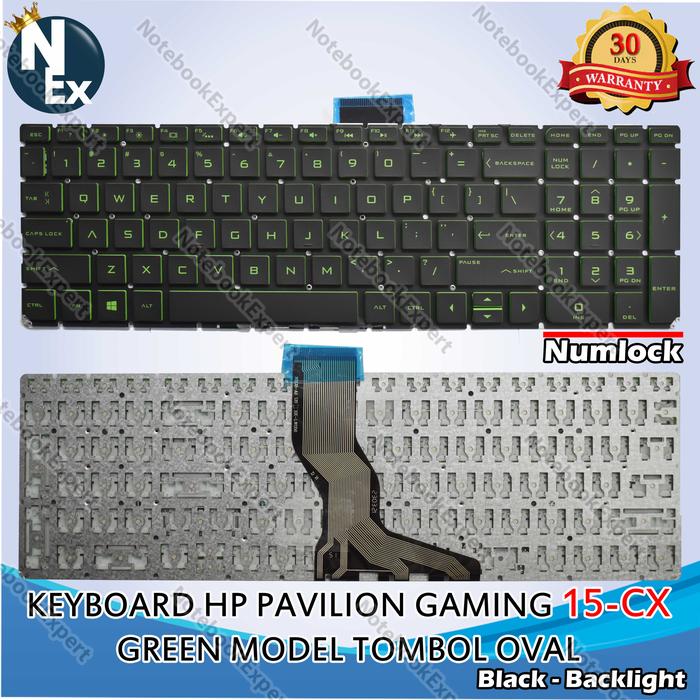 Jual KEYBOARD HP PAVILION GAMING 15-CX GREEN MODEL TOMBOL OVAL - BLACK ...