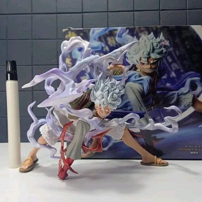 Jual mainan static figure one piece monkey d luffy gear 5 red metal ...