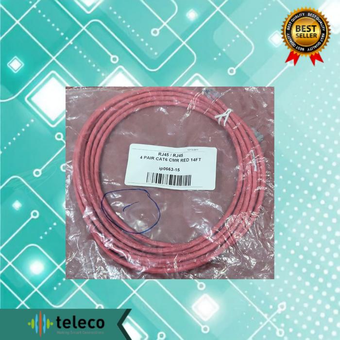 Jual RJ45 CAT6 CMR Red Patch Cable 14 FT LAN Crossover Cable - Jakarta ...