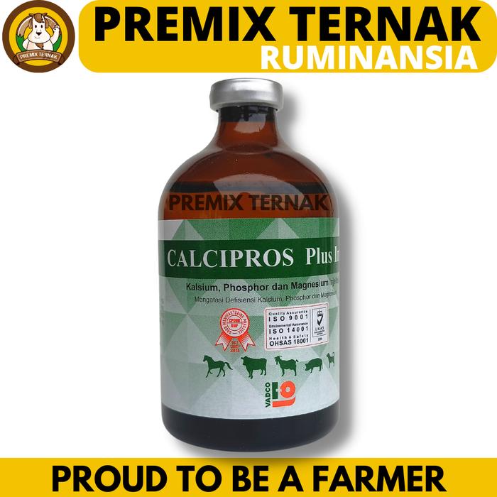 Jual CALCIPROS PLUS INJ 100ML - Obat Ambruk Lumpuh Sapi Kambing Domba ...