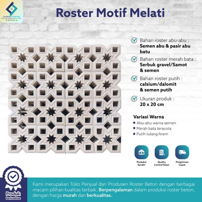 Jual Roster Beton Loster Ventilasi Motif Melati Terbaru Ukuran 20x20cm ...