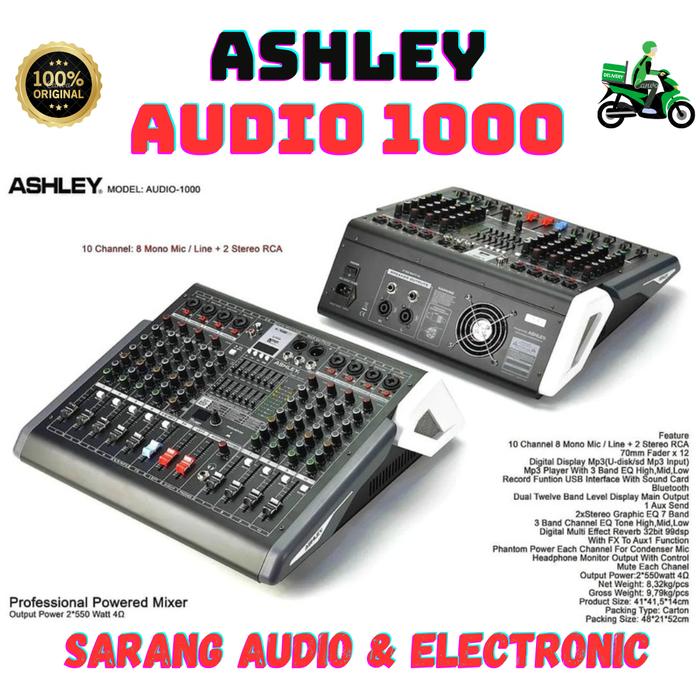 Jual Power Mixer ASHLEY AUDIO1000 AUDIO 1000 ORIGINAL 10 Channel 1000w ...