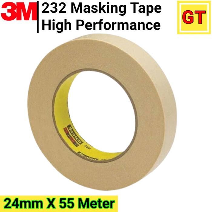 Jual 3M 232 Masking Tape High Performance Lakban Kertas Kuat 24mm X 55M ...