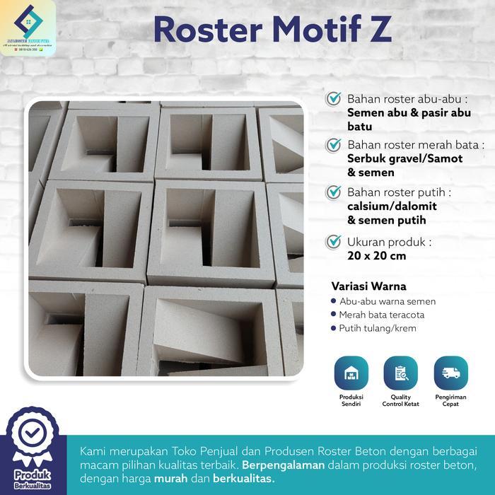 Jual Roster Beton Loster Ventilasi Motif Z Simple Terbaru Ukuran ...