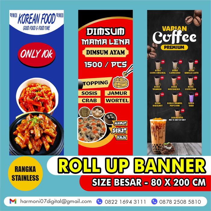 Jual Roll Up Banner Murah (size BESAR - 80 x 200 cm ) - K380, Custom ...
