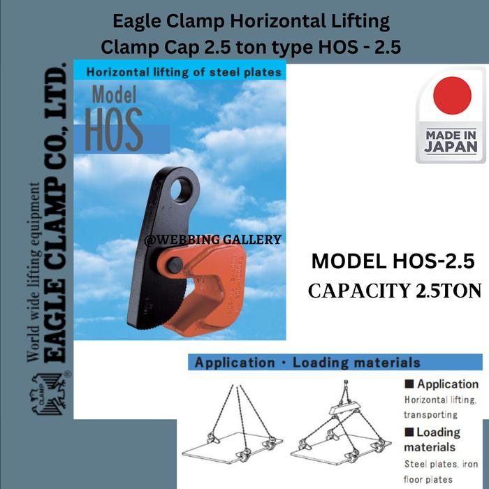 Jual Eagle Clamp Horizontal Lifting Clamp HOS-2.5 Cap 2.5ton Made In ...